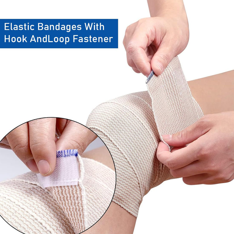 Elastic Bandage Wrap 6 Pack Latex Free 4Inch Compression Bandages Wraps ...
