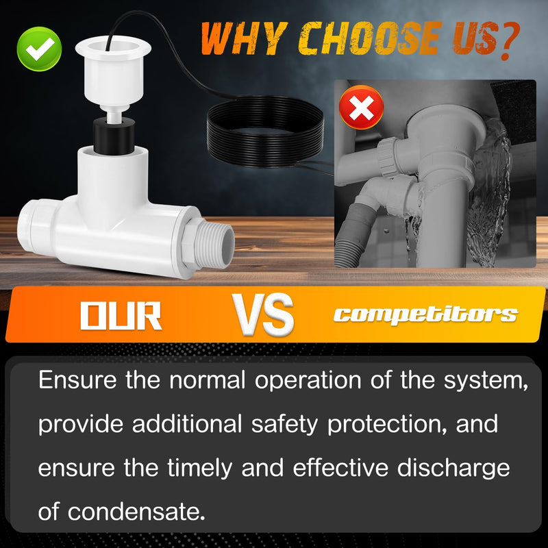 AC Float Switch HVAC Vertical Air Conditioner Condensate Water Sensor ...