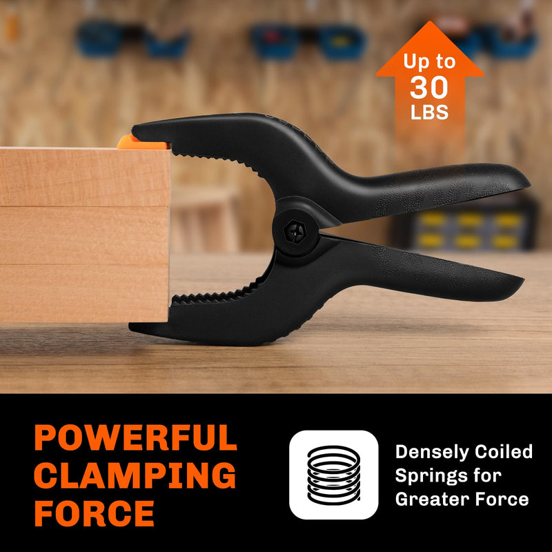 10 Pack Spring Clamps Heavy Duty - Assorted Sizes Spring Clips Plastic ...