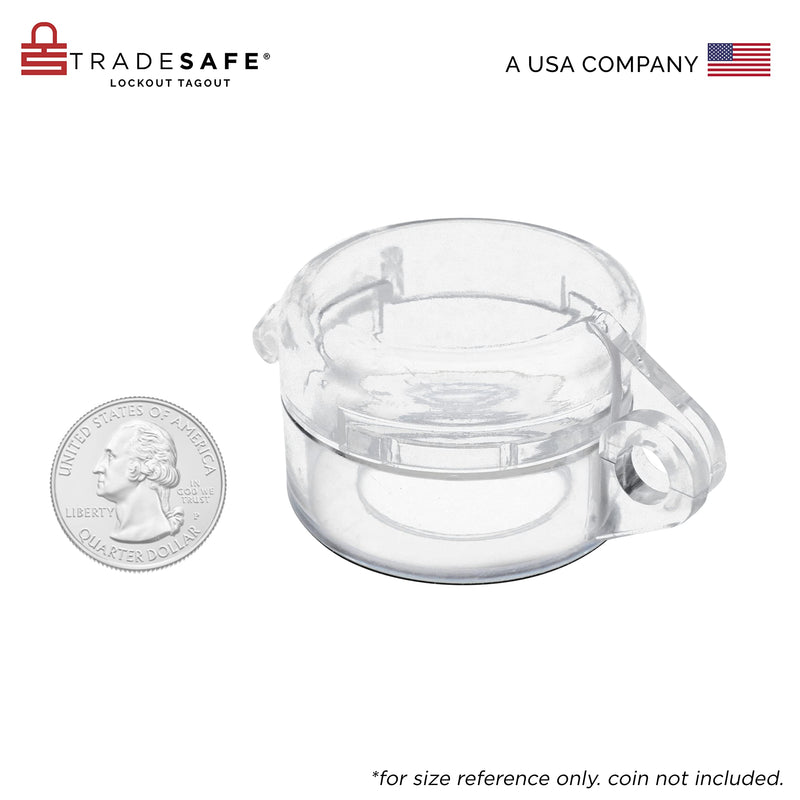 TRADESAFE Emergency Stop Button Cover Lockout - Round Transparent Push ...
