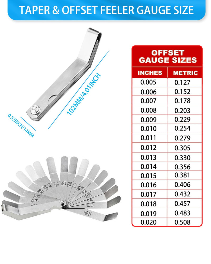 Feeler Gauges - 32 Blades Feeler Gauge Set Stainless Steel Dual Marked ...