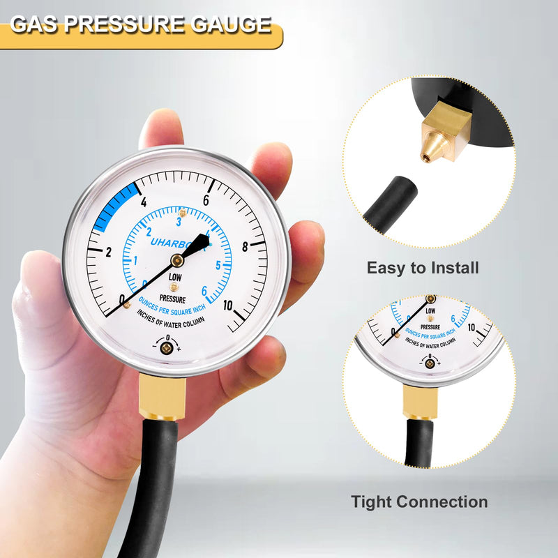 Manometer Gas Pressure Tester, Manometer LP Gas Pressure Tester Gauge 0 ...