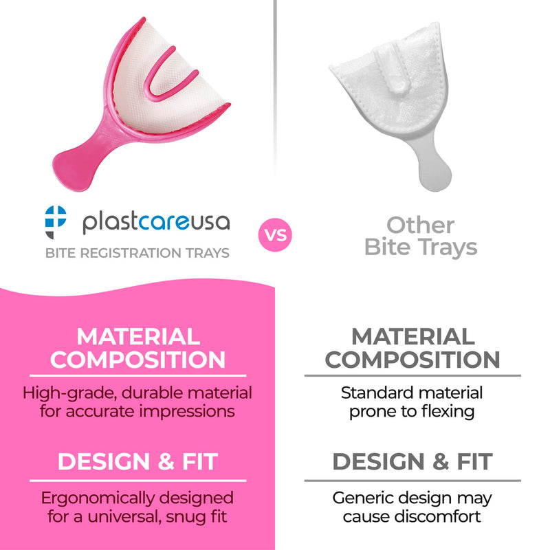 30 Full Arch Pink Disposable Dental Bite Registration Trays for Teeth ...