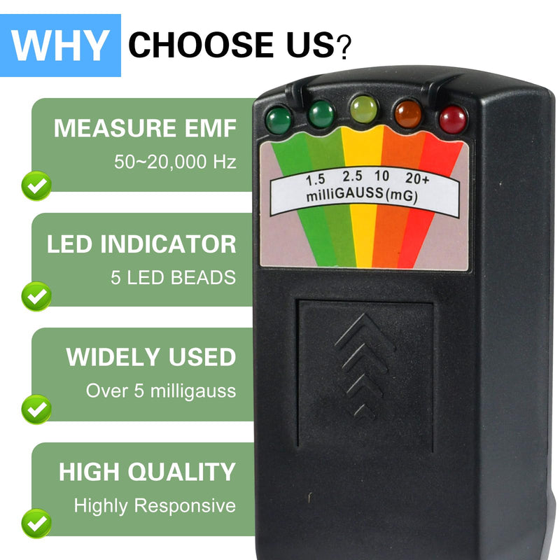 EMF Meter Magnetic Field, Portable Radiation Detector, Magnetic Field ...