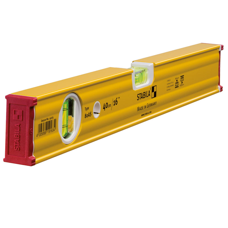 80 AS Spirit Level 2 Vial 19163 40cm 40cm/15.75" Yellow | AusPower ...
