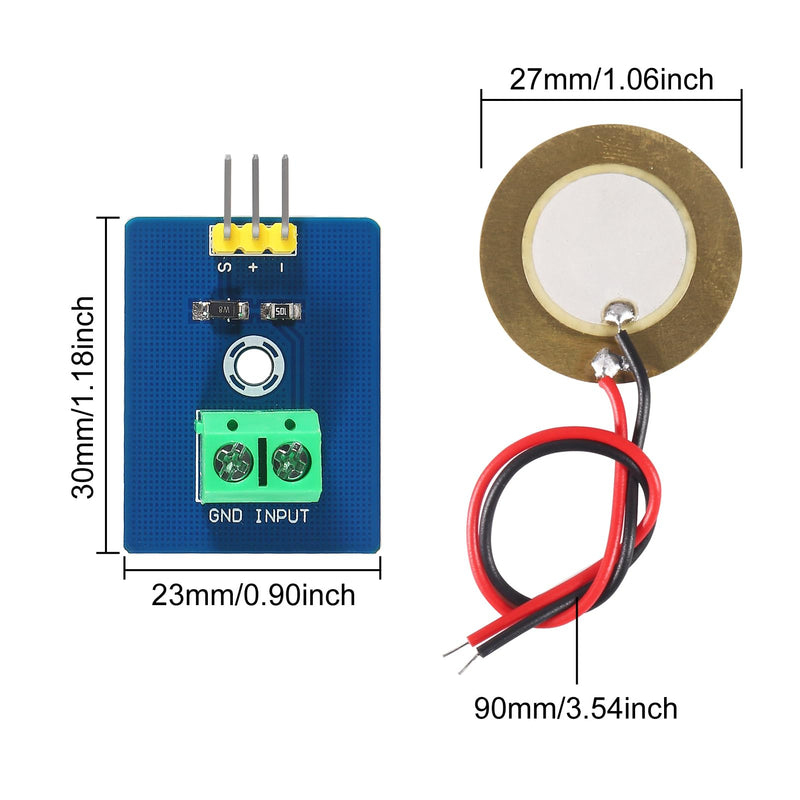 12pcs Piezoelectric Sensor Analog Ceramic Vibration Sensor Module 3.3V/5V Piezoelectricity for ...