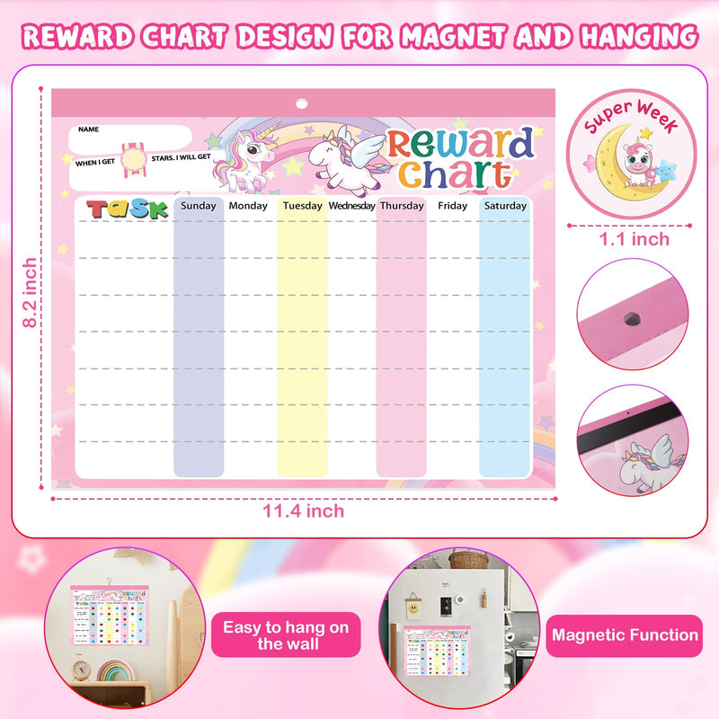Magnetic Reward Chart for Kids at Home, Behavior Chart Pad with 26 ...