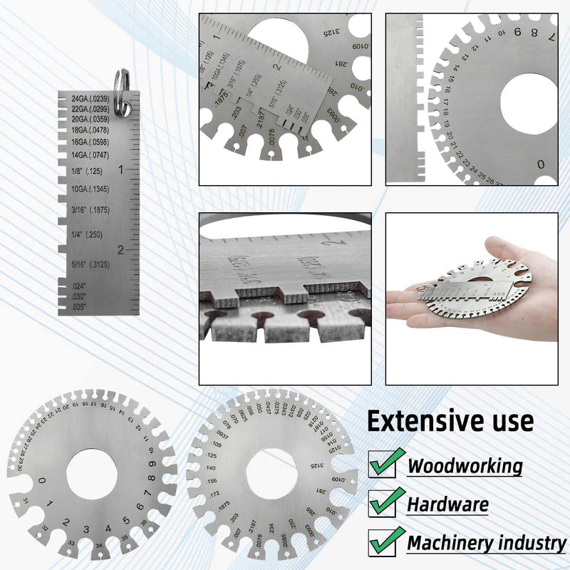 2 Pack Wire Metal Sheet Thickness Gauge Stainless Steel Welding ...