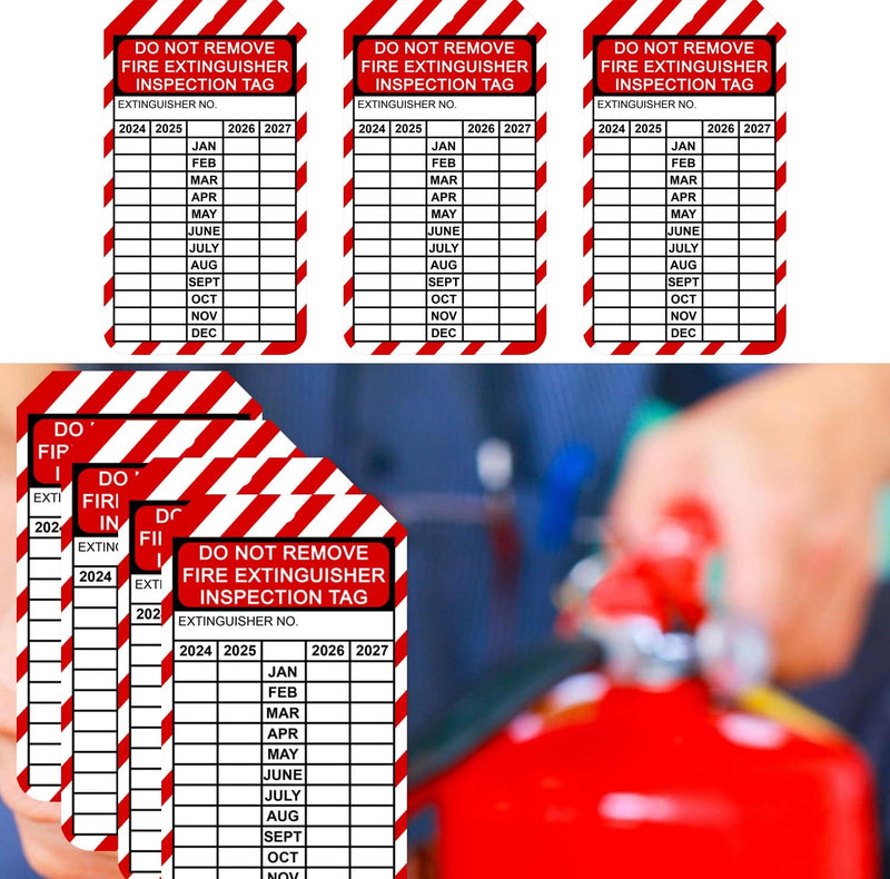Monthly Fire Extinguisher Inspection Tags Record 2024-2027 4 Year Fire ...
