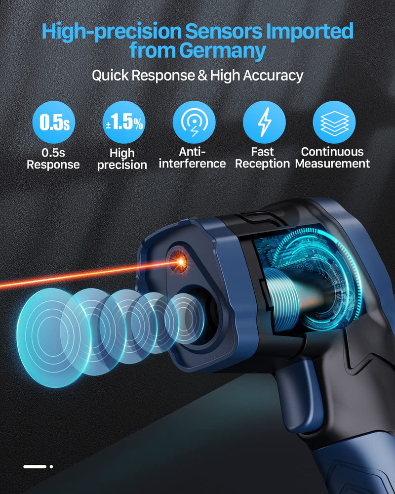 Eventek Infrared Thermometer, -58°F~1112°F (-50°C~600°C) Non-Contact ...