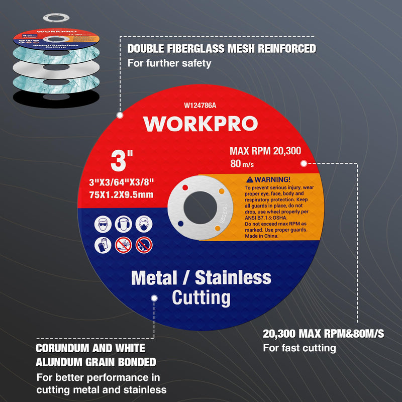 4 In Cutoff Wheel WORKPRO 20-Pack Cut-Off Wheels 4.5" X 7/8" - Metal ...