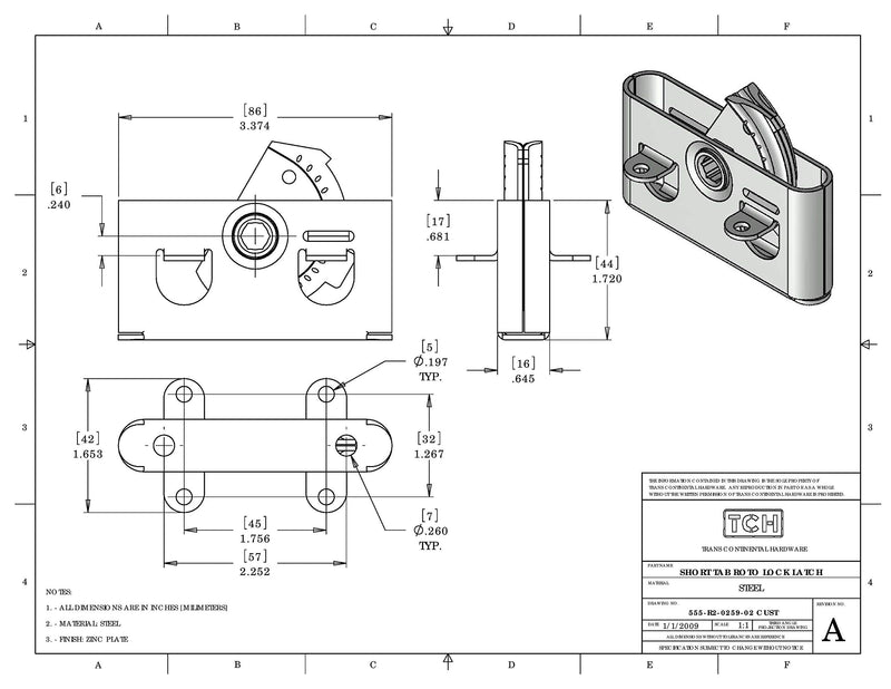 Southco Heavy Duty Roto Lock Kit - Concealed Panel Fastening Draw Latch ...