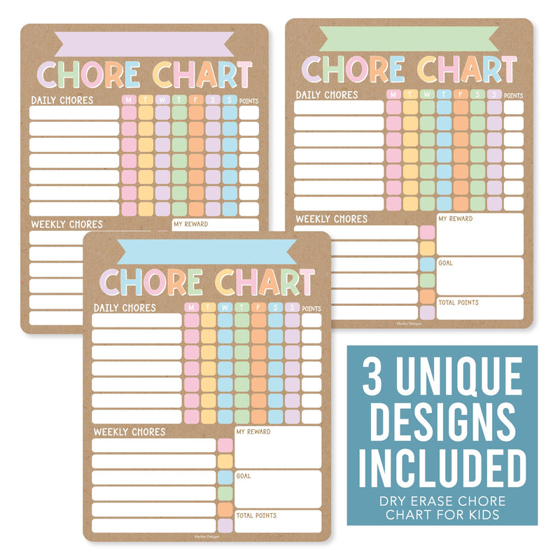 Magnetic Chore Chart for Kids Multiple Kids -3 Dry Erase Chore Chart ...
