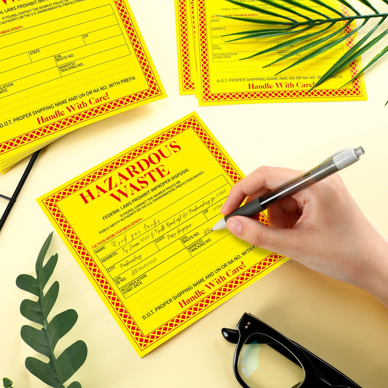 50 Pcs Hazardous Waste Label Adhesive Vinyl Hazmat Labels Legend ...