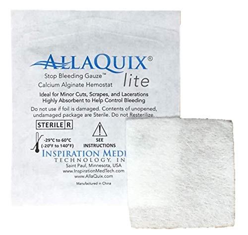 AllaQuix Lite Stop Bleeding Gauze - Calcium Alginate Wound Dressing (X ...