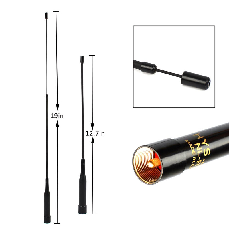 HYS Dual Band Vehicle Radio 144/430MHz Telescopic Antenna Extension ...