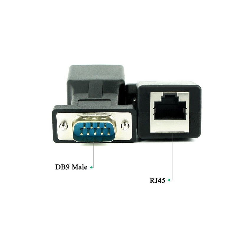 RS232 to RJ45,LFHUKEJI DB9 9-Pin Serial Port Male to RJ45 Female Cat5e ...