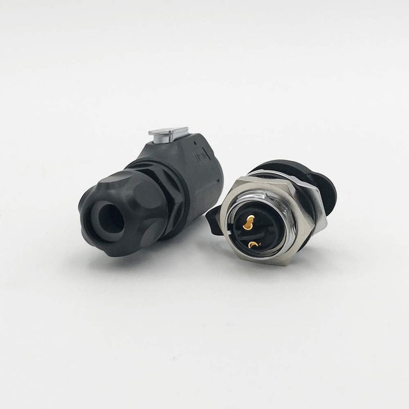 CNLINKO 2 Pin M16 Size Power Industrial Circular Connector, Male Plug ...