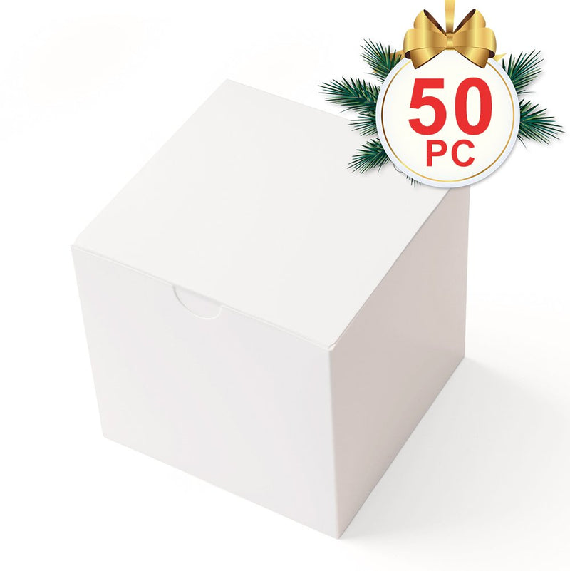 MESHA White Gift Box 3x3x3 Small Cardboard Gift Boxes with Lids ...