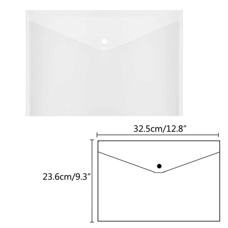 Poly Envelope, Clear Plastic Envelope Folder with Button Closure, 20PCS ...