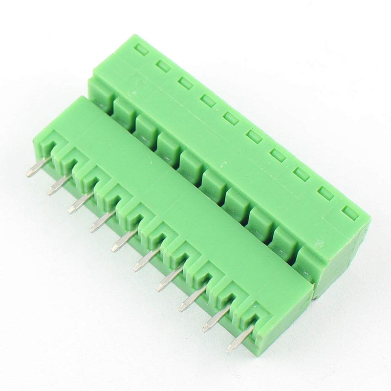 DBParts 10 Sets 10-Pin (10 Pole) 3.81mm Pitch Straight Plug-in Screw Pluggable Terminal Block ...