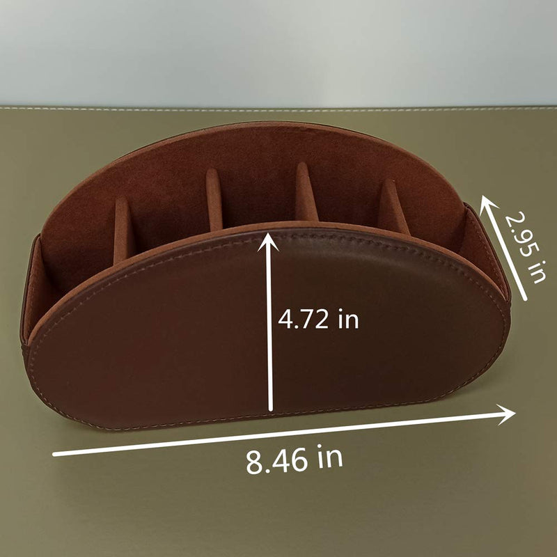 Leather Remote Control Holder with 5 Compartments TV Remote Caddy Store ...