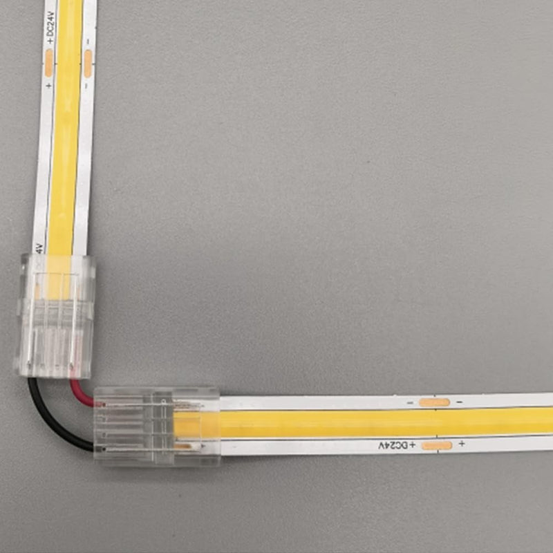 L Shape 2 Pin LED Connectors 8mm L-Shaped Connectors 5050 COB LED Strip ...