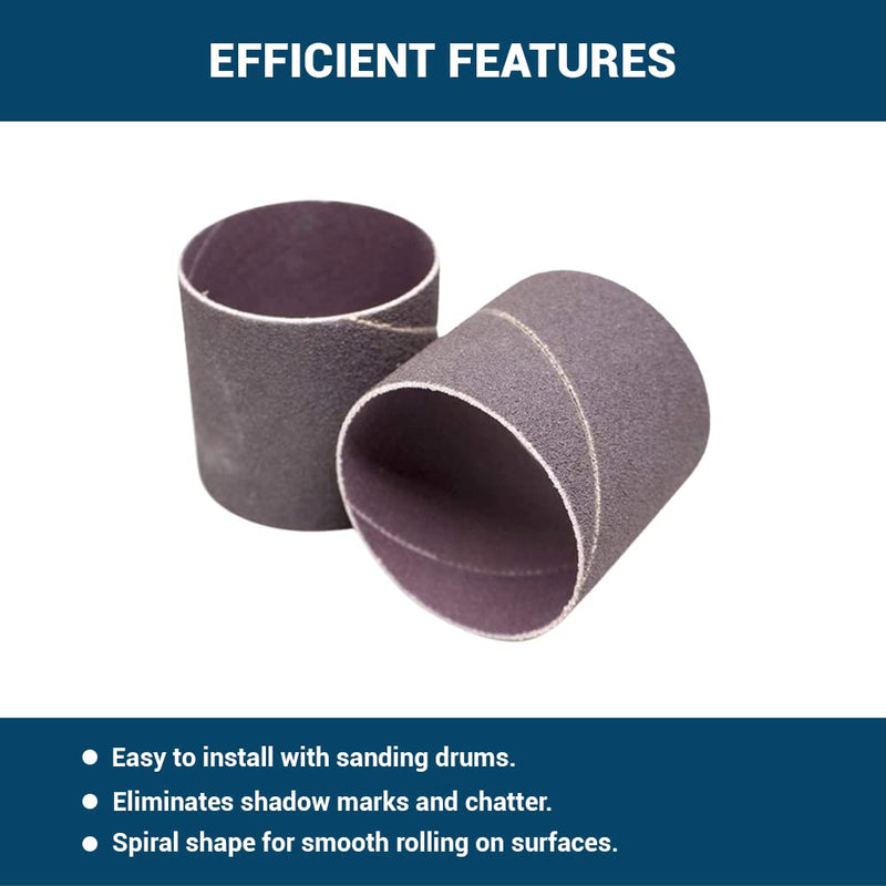 Benchmark Abrasives Aluminum Oxide 2" x 2" Abrasive Spiral Bands for ...