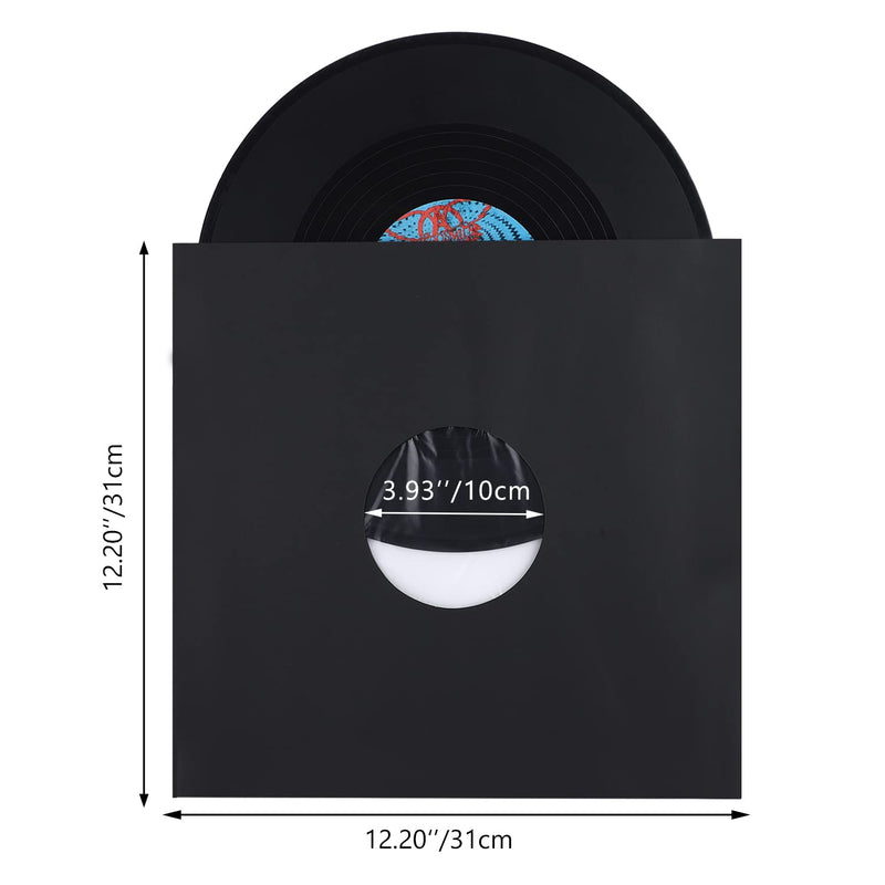 Facmogu 20PCS 12" Black Paper & Poly Lined Record Inner Sleeves for LP ...