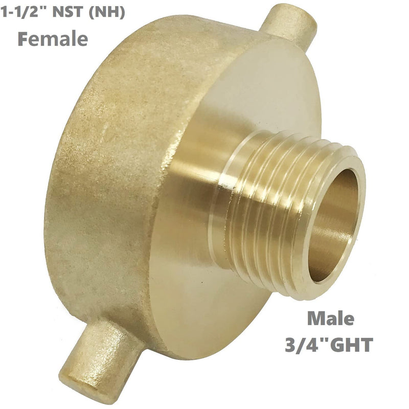 SpringSpray 1-1/2" NST (NH) Female x 3/4" GHT Male Brass Fire Hydrant ...