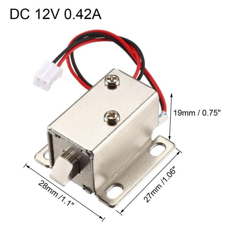 uxcell DC 12V 0.42A 6mm Mini Electromagnetic Solenoid Lock Assembly for ...