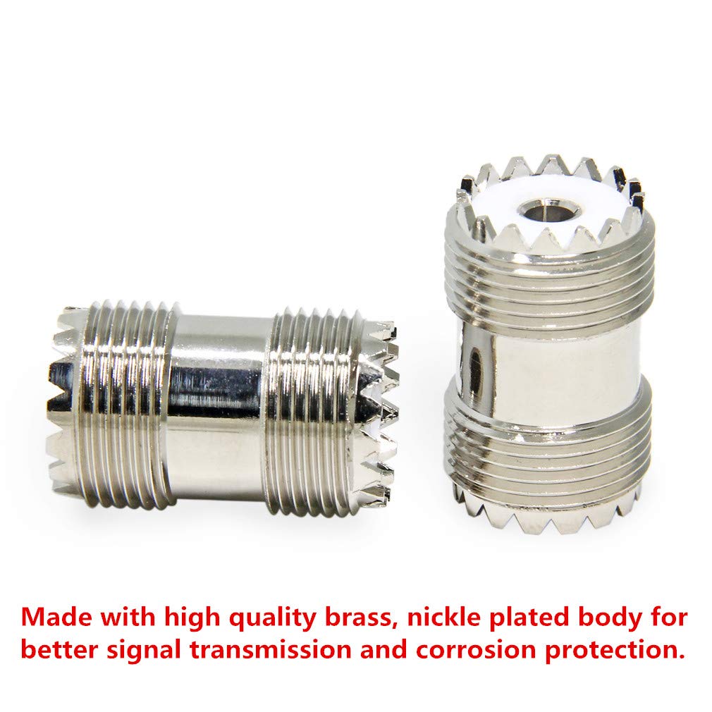 UHF Barrel Connector, 10-Pack PL259 Coupler VHF Female to Female Coax ...