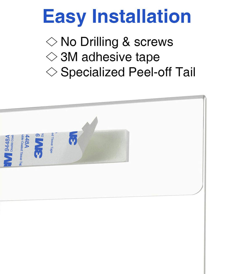 Niubee Acrylic Sign Holder 5x7 Vertical, Wall Mount Sign Holder Door ...