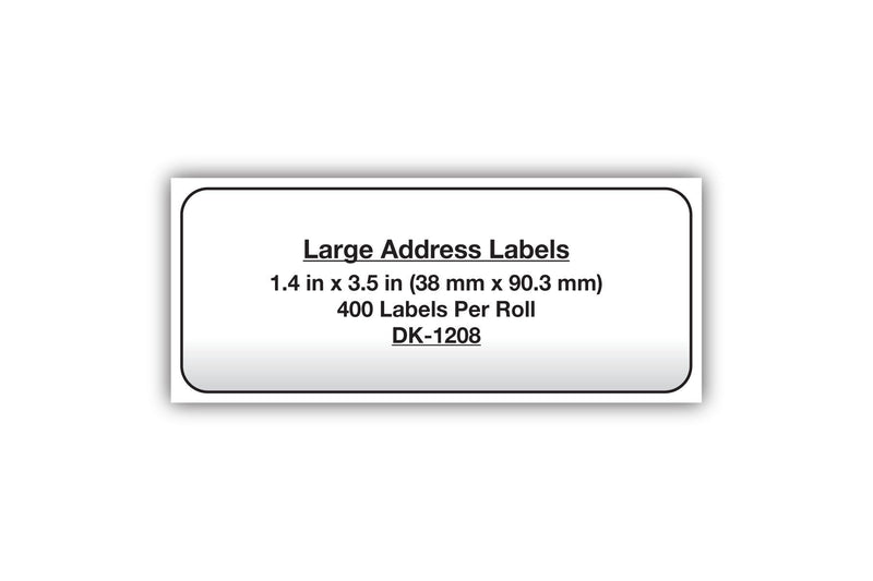 Brother, Die-Cut Large Address Labels, DK-1208, Brother Genuine Labels ...