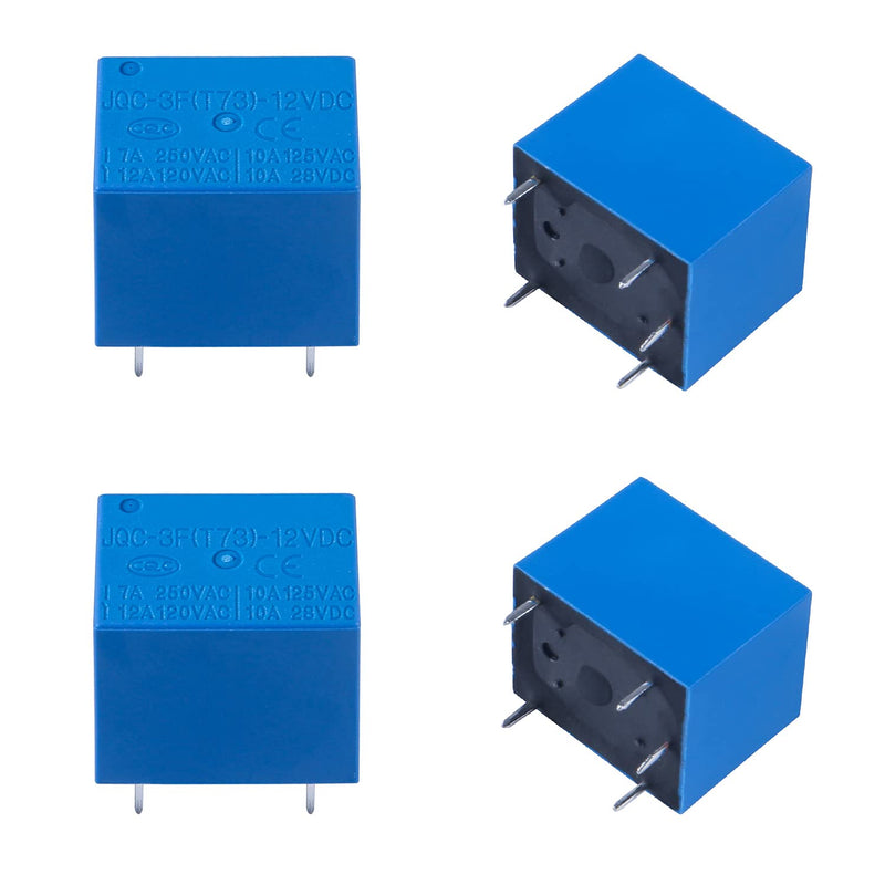 Dorhea 12Pcs JQC-3F 12V SPST Power Relay Module PCB Type DC 12 Volt ...