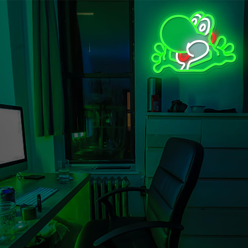 Yoshi Neon Sign for Wall Decor Dimmable Anime Neon Sign Green Led Anime ...