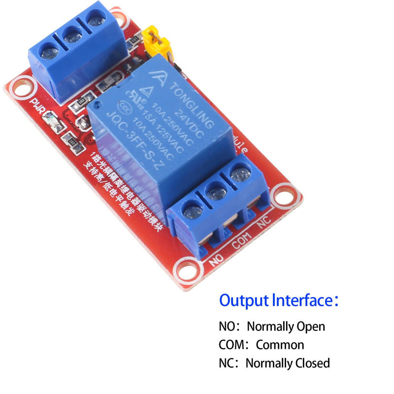 AEDIKO 4pcs DC 24V Relay Module 1 Channel Relay Board with Optocoupler ...