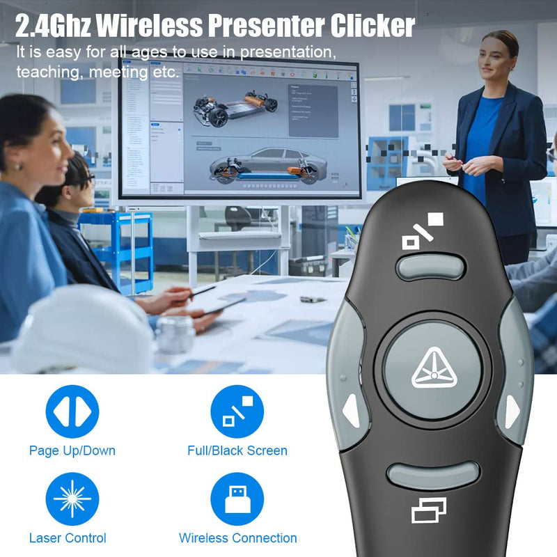 AMERTEER Wireless Presenter, PPT Controller Presentation Remote Control ...
