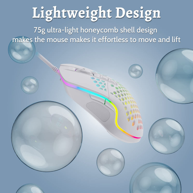 DIERYA Falcon Honeycomb Gaming Mouse, 16000 DPI Optical Sensor, 70g Ultra-Lightweight RGB ...