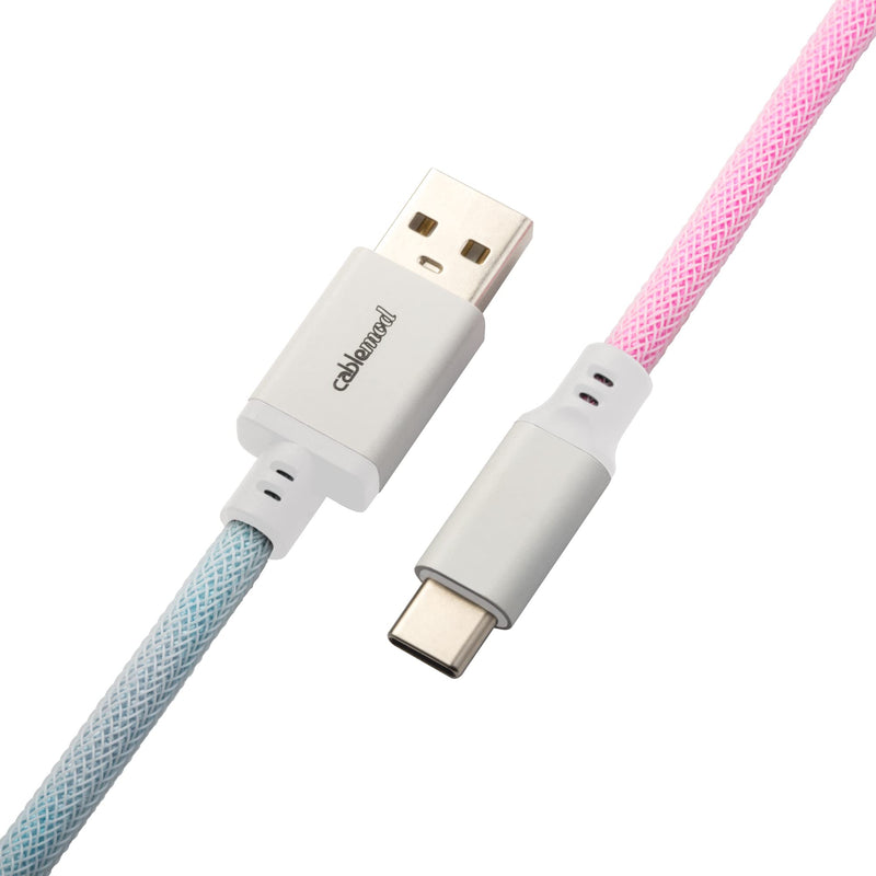 CableMod Pro Coiled Keyboard Cable (Pastel Rainbow, USB A to USB Type C ...