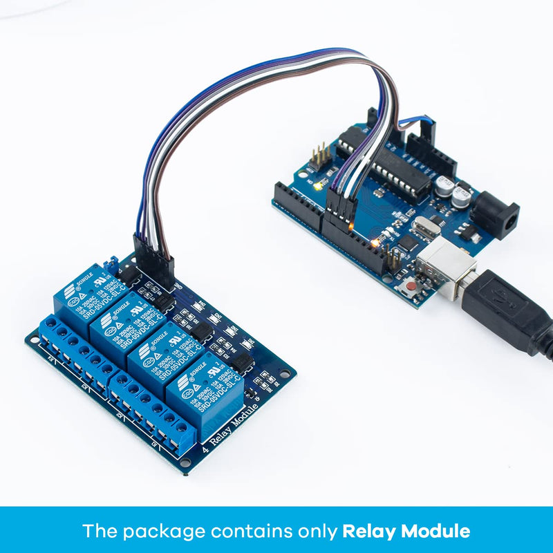 Hosyond 4Pack 4 Channel DC 5V Relay Module with Optocoupler Relay Board ...