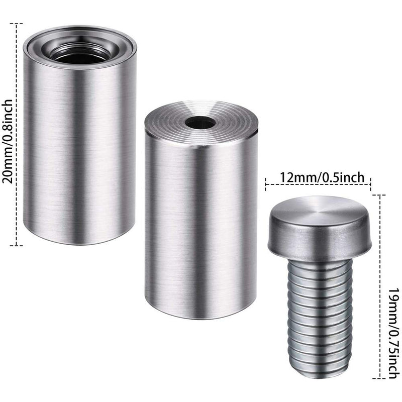 GSH 1/2 Inch x 1 Inch Sign Standoffs Mounting Hardware, Wall Standoff ...