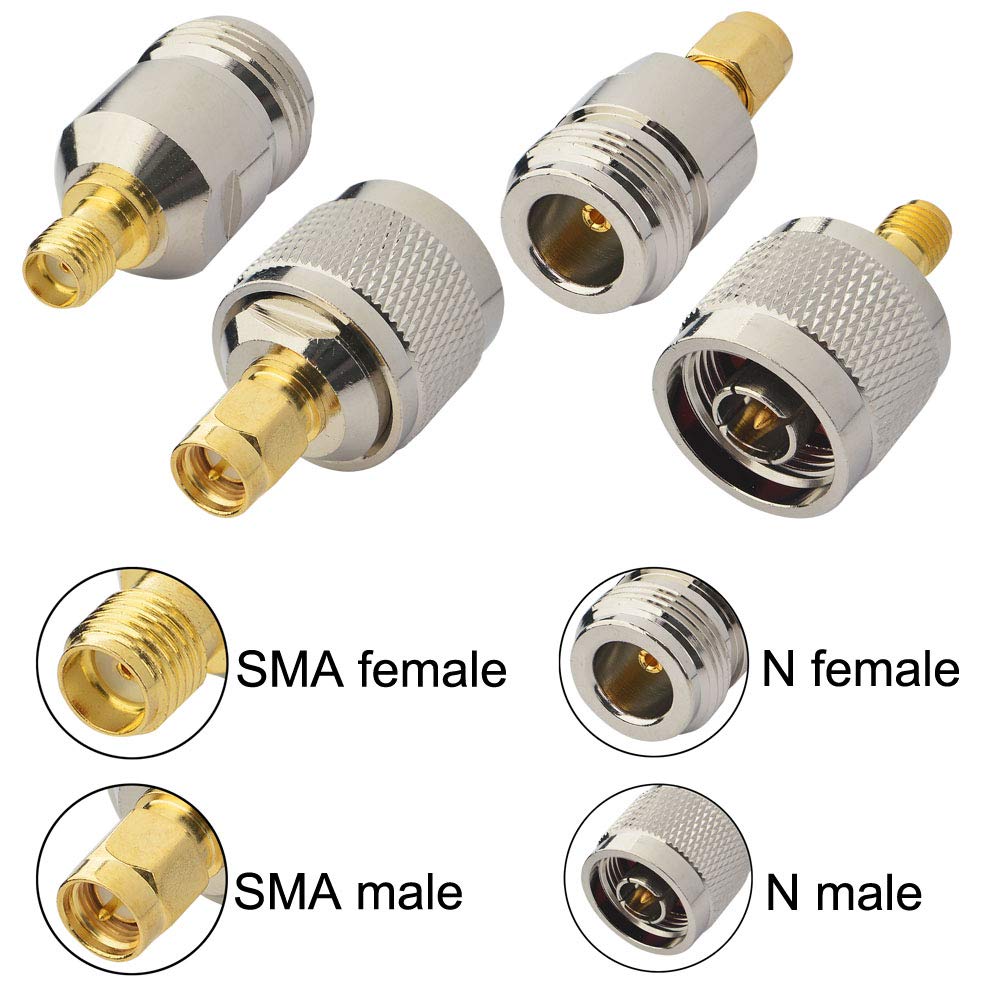 onelinkmore SMA to N Adapter Kit 4 Type 2 Set RF Connectors N Male ...