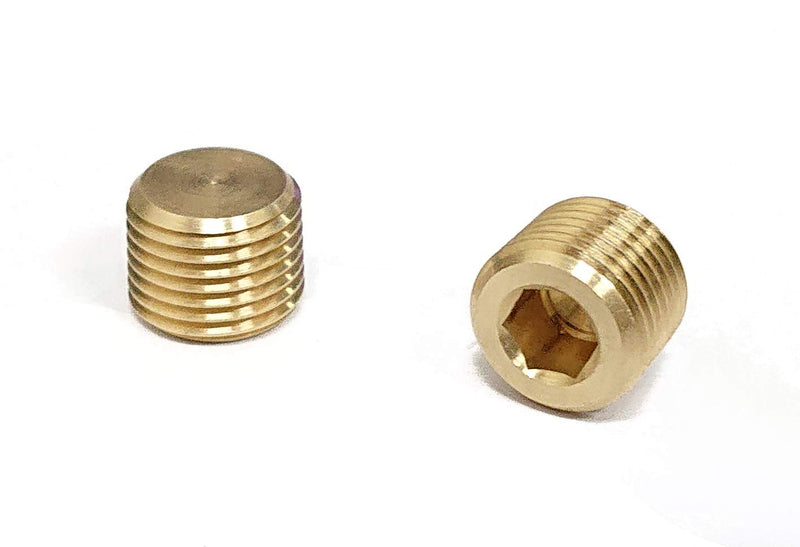 T TANYA HARDWARE Brass Pipe Fitting, Hex Counter Sunk Plug, 1/4 Inch NPT Male Pipe - 10 Piece ...