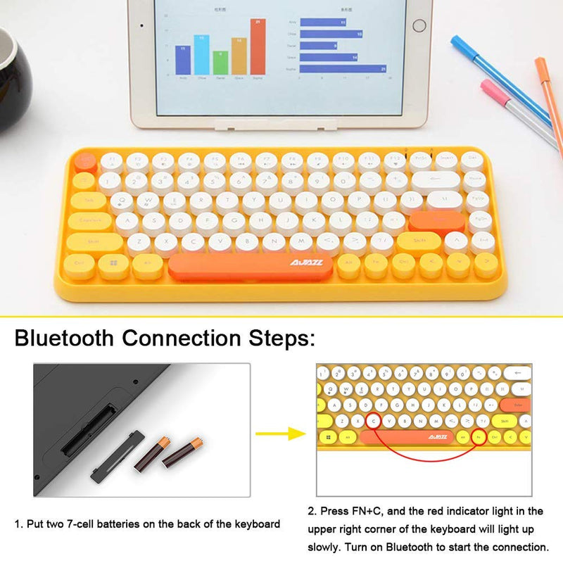 Felicon Wireless Bluetooth Keyboard Mini Portable 84 Key Keyboard Compatible With Android