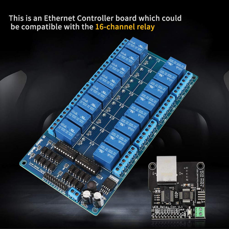Bewinner Ethernet Control Module,16-Channel Relay Module,RJ45 Interface ...