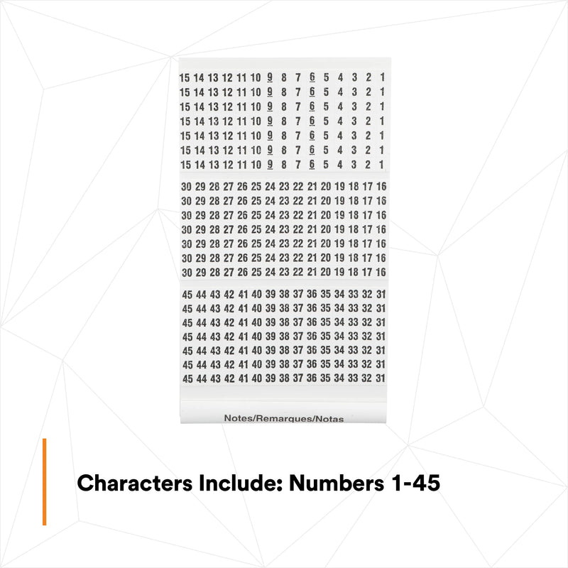 3M ScotchCode Pre-Printed Wire Marker Book SPB-03, Vinyl Coated, Black ...