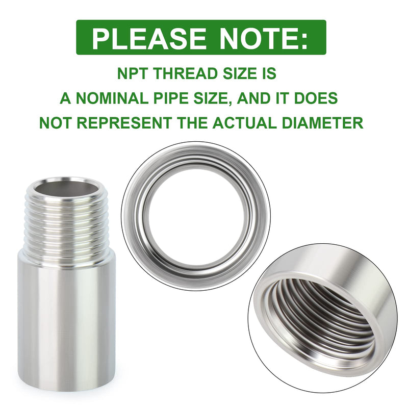 TAISHER 2PCS Stainless Steel Pipe Fittings, 1/2" NPT Male x 1/2" NPT ...