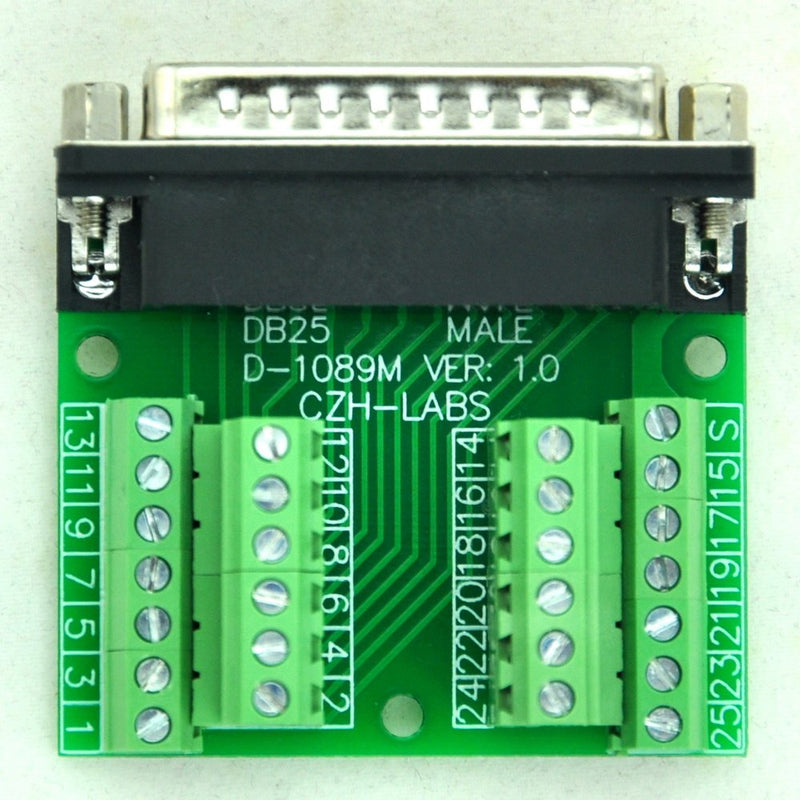 CZH-LABS Slim Right Angle D'sub Header Breakout Board, Terminal Block ...
