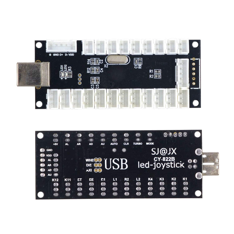 SJ@JX 2-Player LED USB Encoder to Arcade Joystick and LED Arcade ...